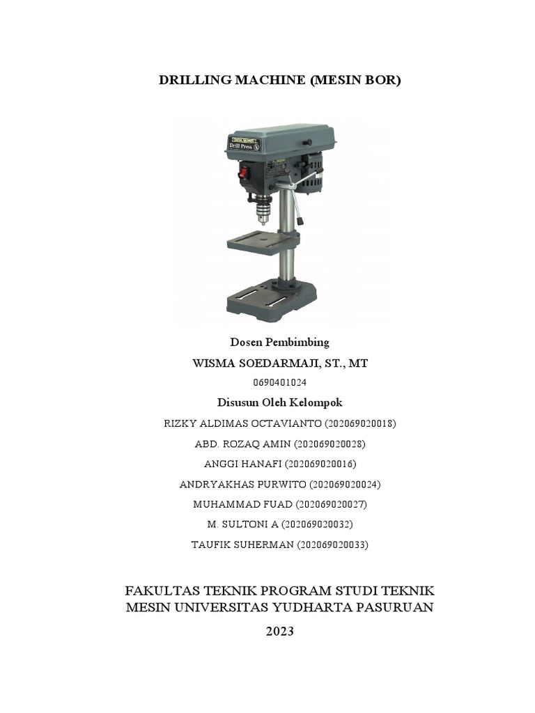 Jenis dan Fungsi Mesin Bor | PDF
