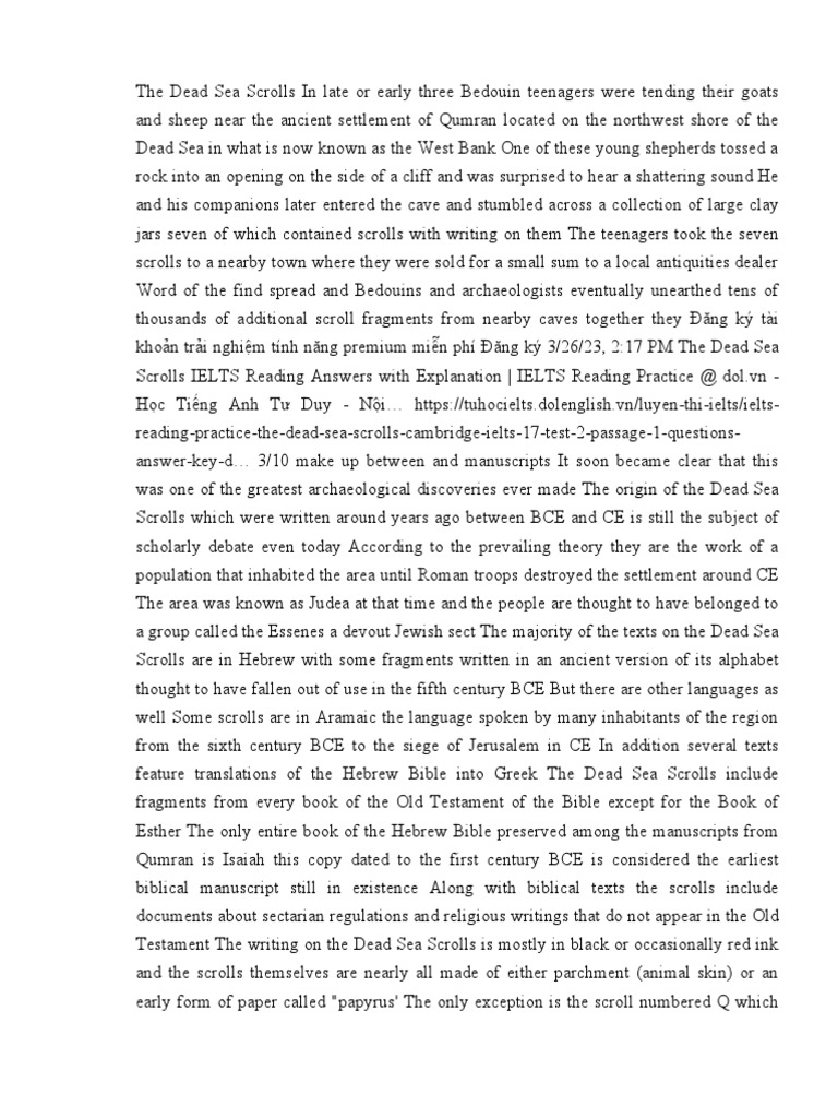 Reading 3 | PDF | Dead Sea Scrolls | Bible