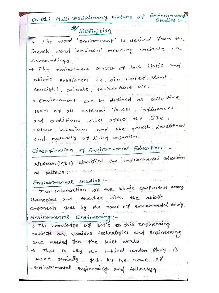EVS Lecture Note PDF | PDF