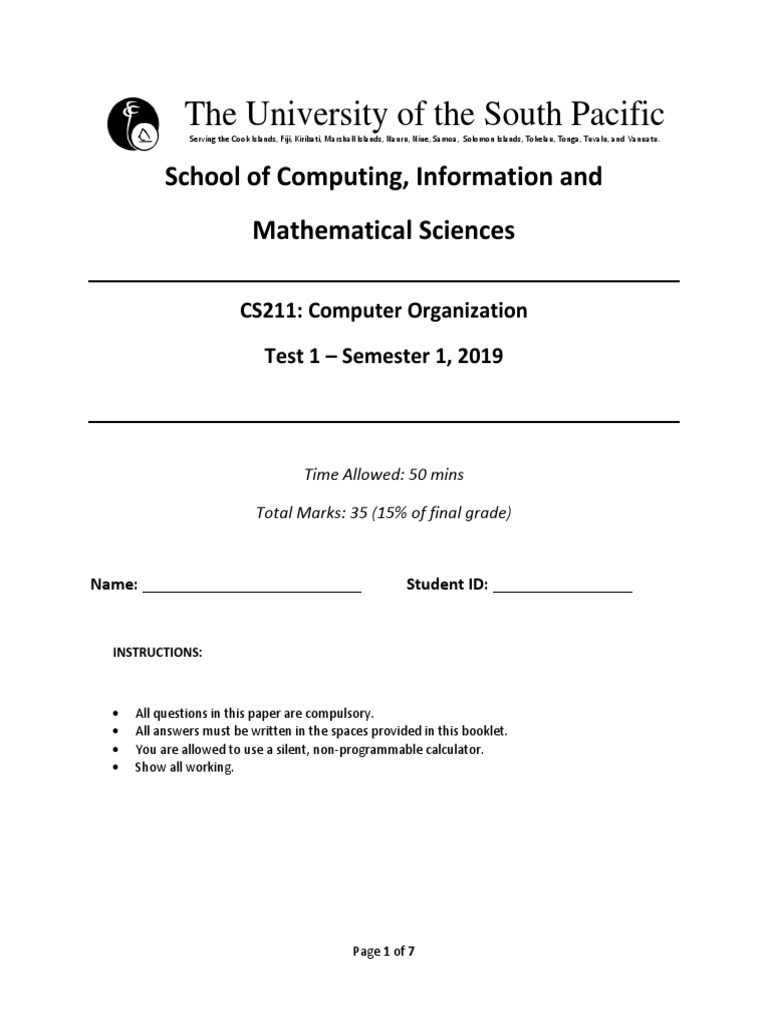 CS211 Test 1 2019 Solution | PDF | Computer Program | Programming