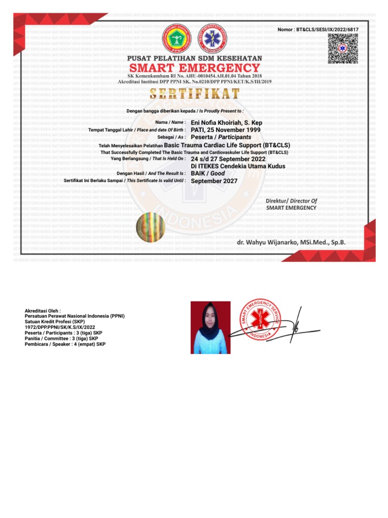 Sertifikat Pelatihan Smart Emergency | PDF