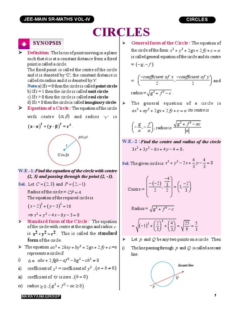 XI - Maths - Chapter 11 - CIRCLES (1-25) | PDF | Circle | Elementary Geometry