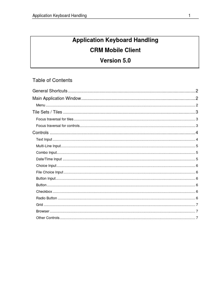 CRM Mobile Client Keyboard Shortcuts Guide | Download Free PDF ...
