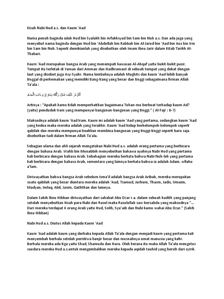 Kisah Nabi Hud | PDF