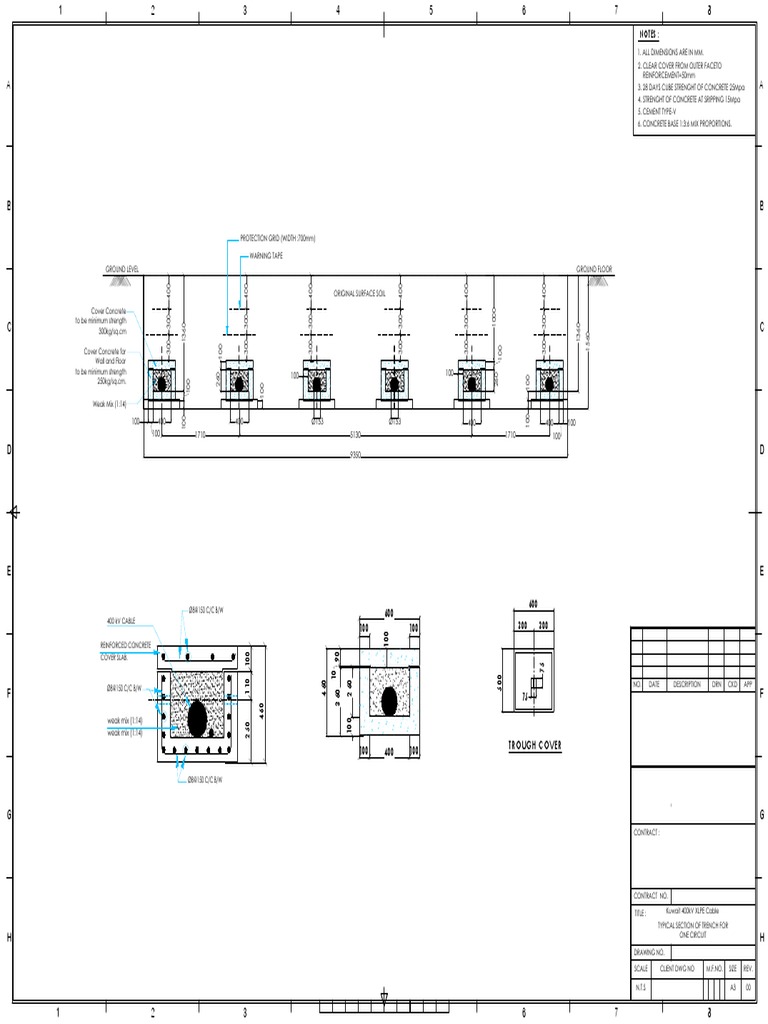 2-2 400kV-DWG-001-Trench | PDF | Concrete | Structural Engineering