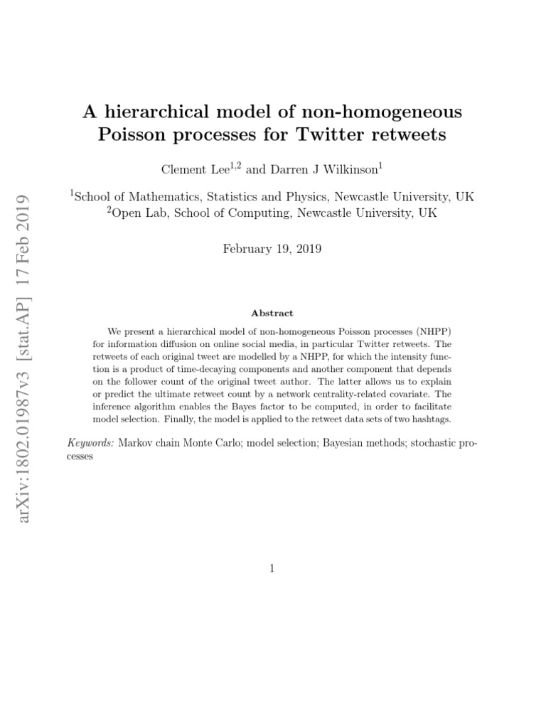 A Hierarchical Model of Non-Homogeneous Poisson Processes For Twitter ...