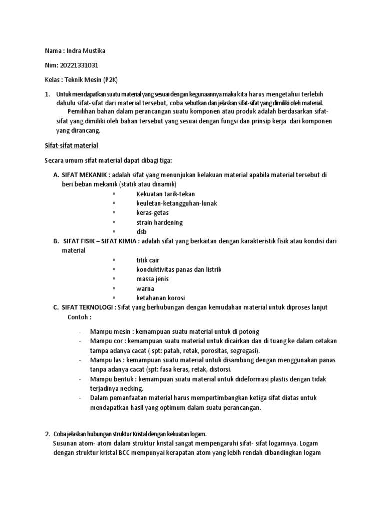 UTS Metalurgi Indra Mustika | PDF