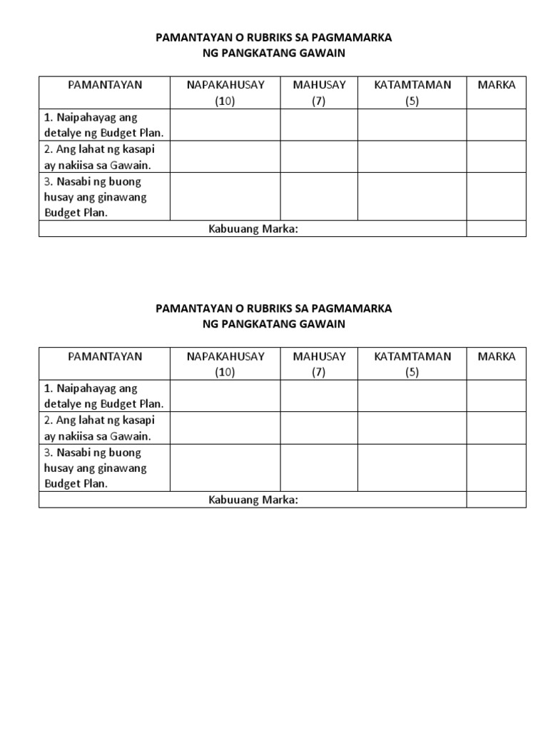 Rubriks COT Material | PDF