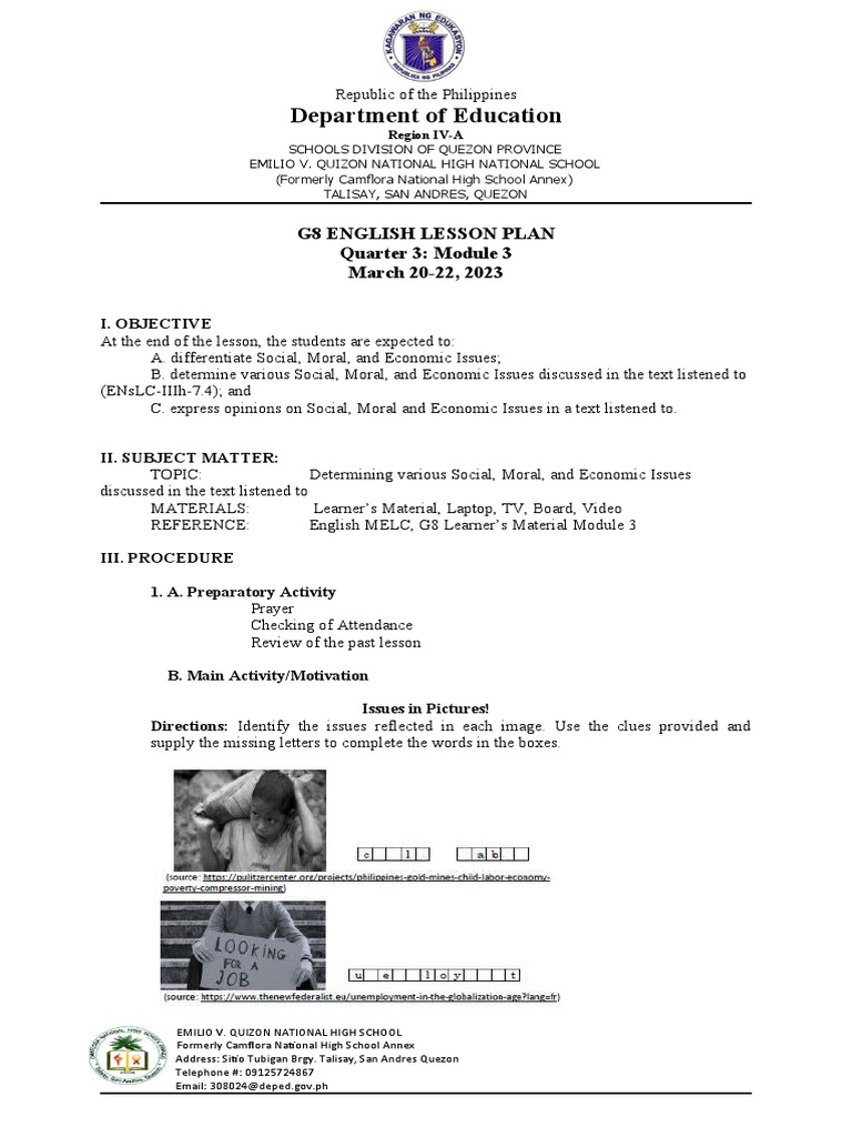 G8 English Q3 Module 3: Issues Analysis | PDF | Morality | North Korea