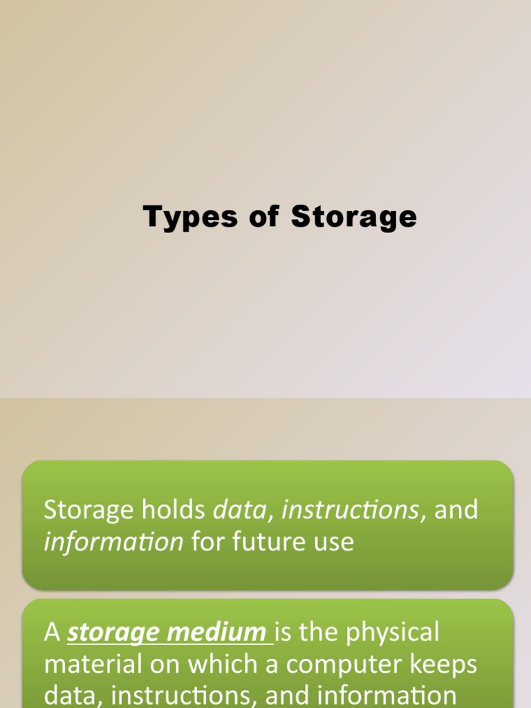 3 Types of Storage | PDF | Computer Data Storage | Hard Disk Drive