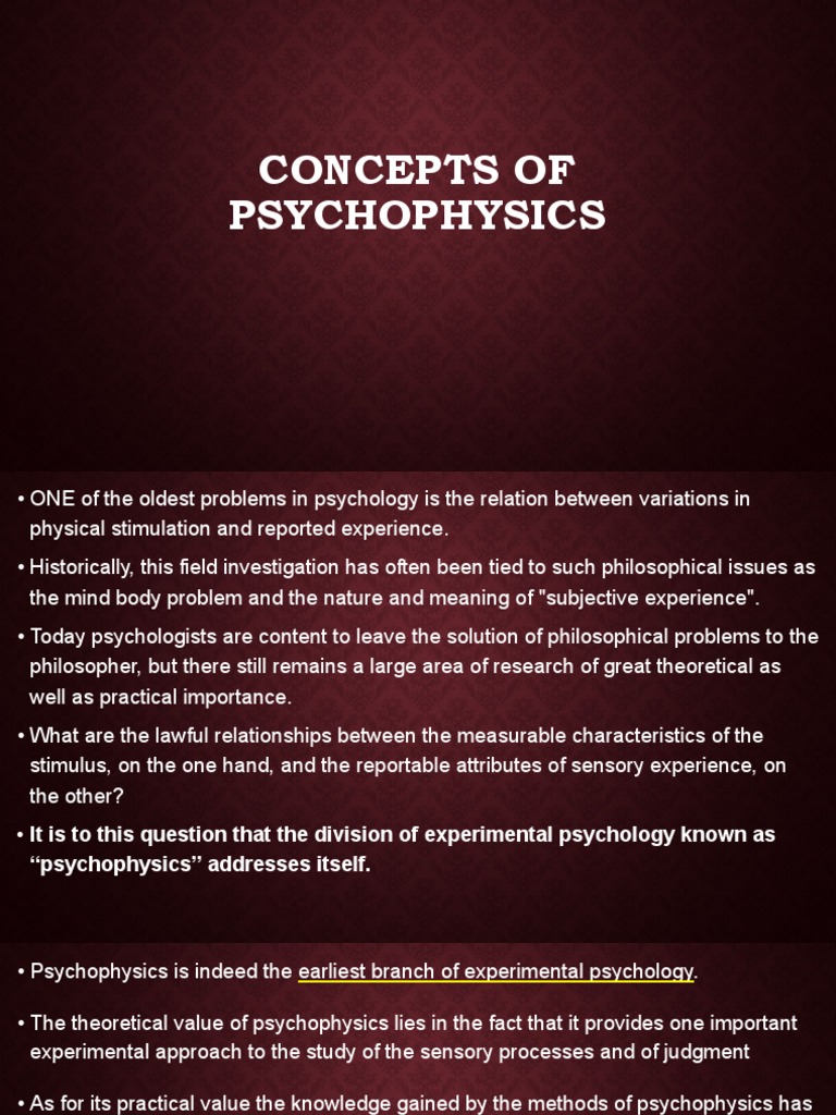 Concepts of Psychophysics | PDF | Psychophysics | Stimulus (Physiology)