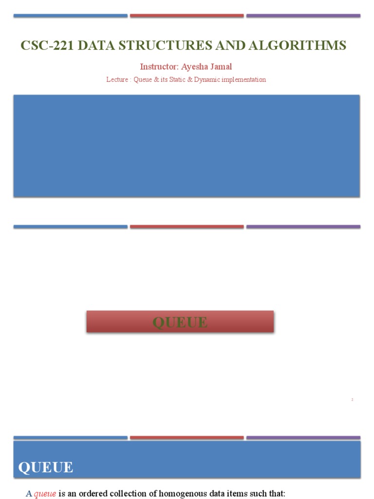 CSC 221 DSA Queue Arrays - Linked List Implementation 10032023 055715pm | PDF | Queue (Abstract ...