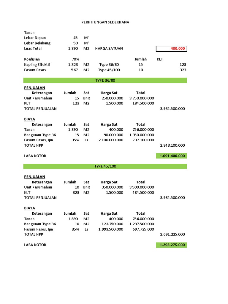 Hitungan Sederhana Sraten PDF | PDF