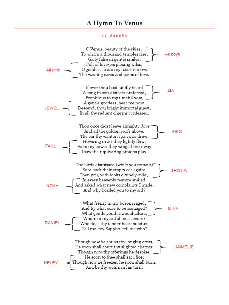 A Hymn To Venus | PDF