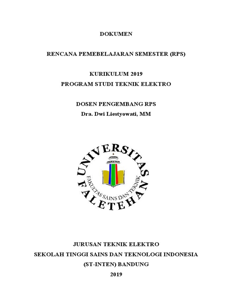 RPS Teknik Elektro ST-INTEN | PDF | Teknologi & Rekayasa