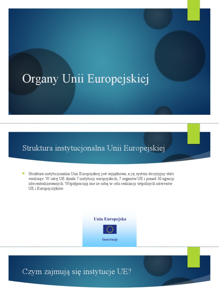 Organy Unii Europejskiej | PDF