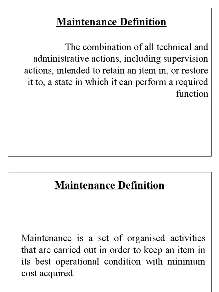 Maintenance Definition | PDF | Reuse | Systems Engineering