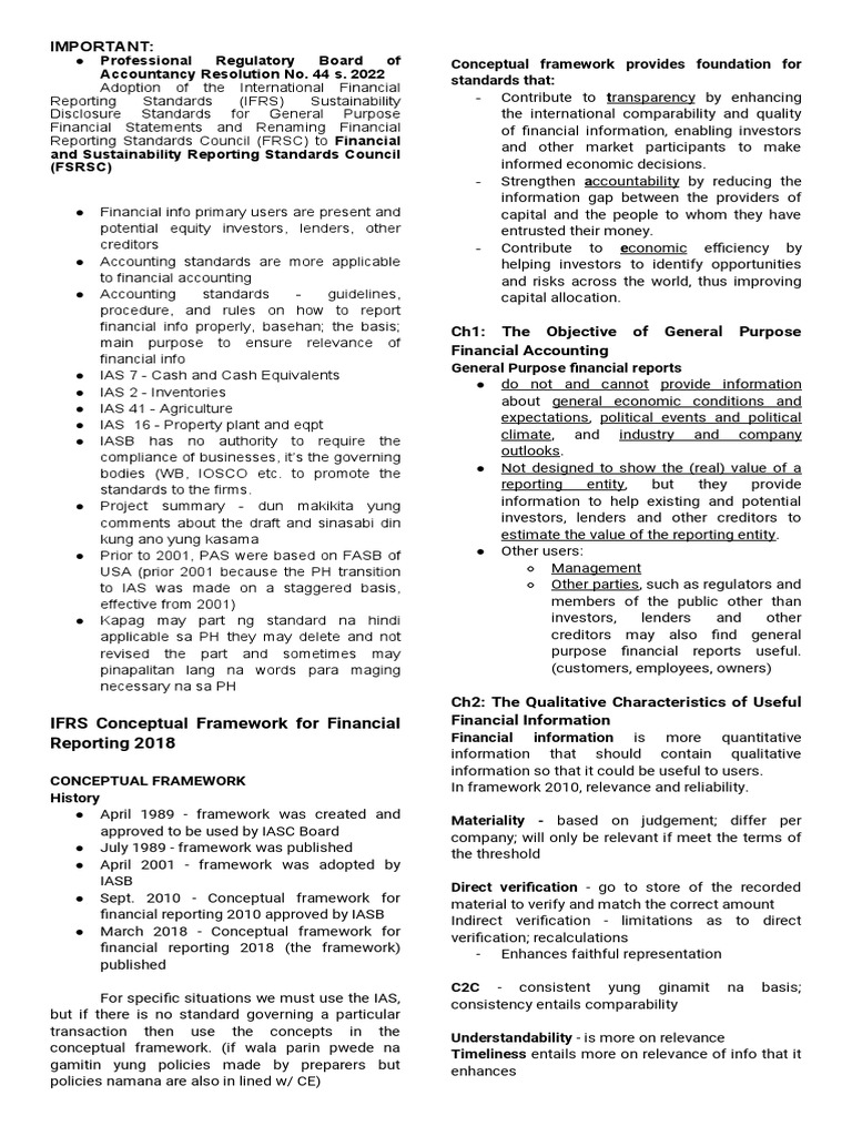 (Cfas) M1&2 Final Notes | PDF | International Financial Reporting ...