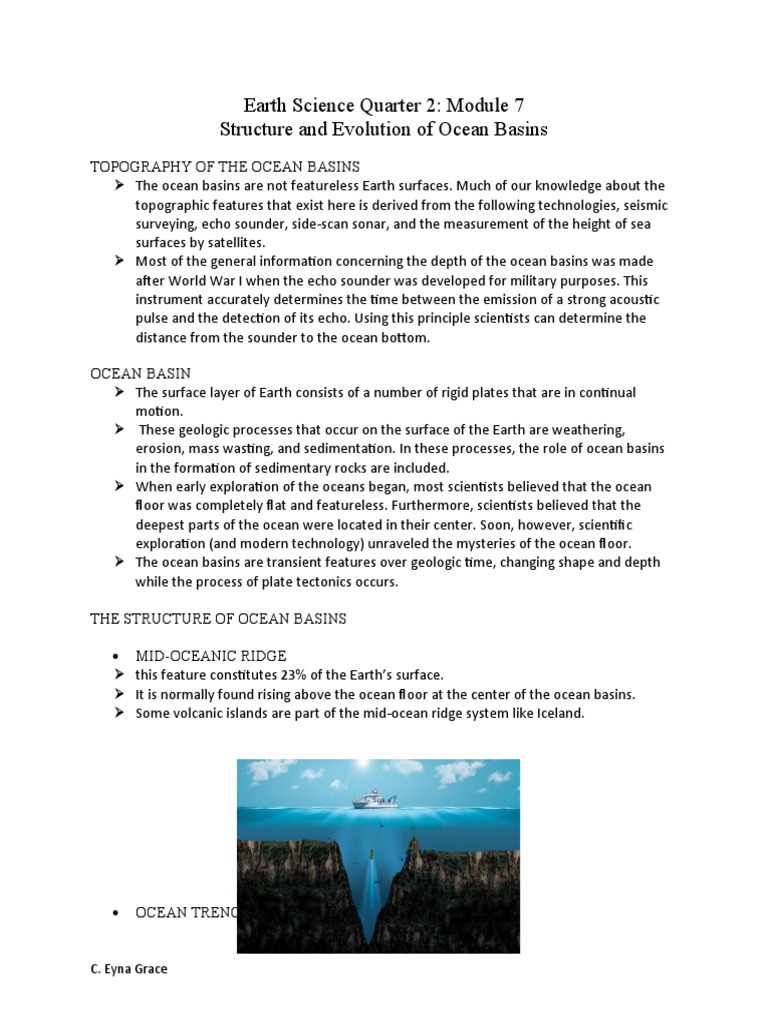 Earth Science Quarter 2 Module 7 | PDF | Sedimentary Basin | Seabed