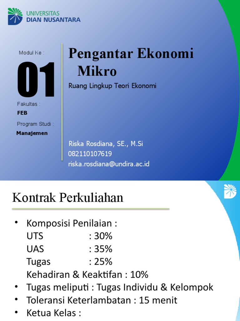 Modul 01 Pengantar Ekonomi Mikro | PDF