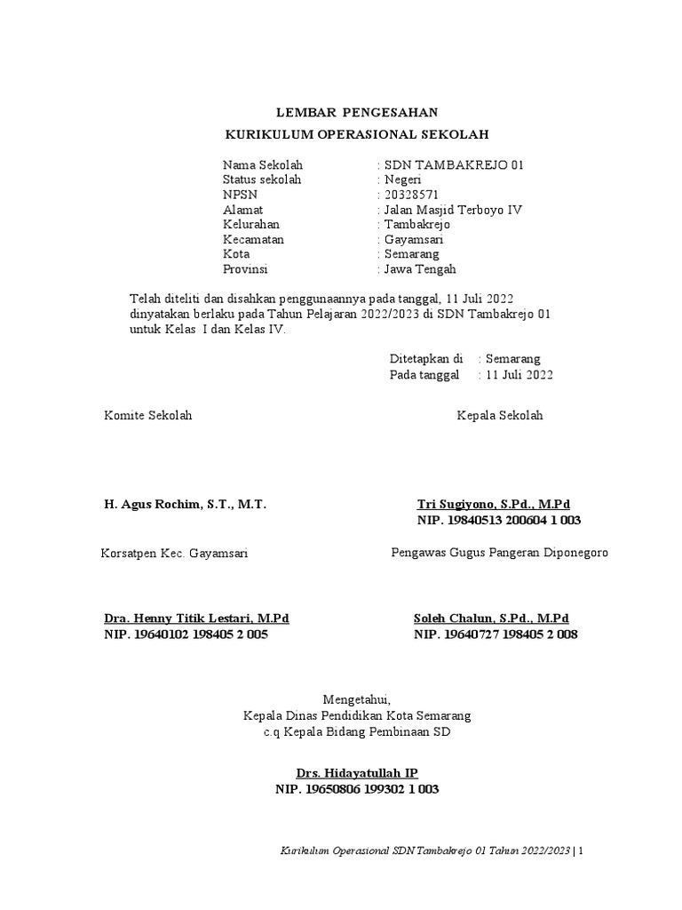 LEMBAR PENETAPAN DAN PENGESAHAN | PDF