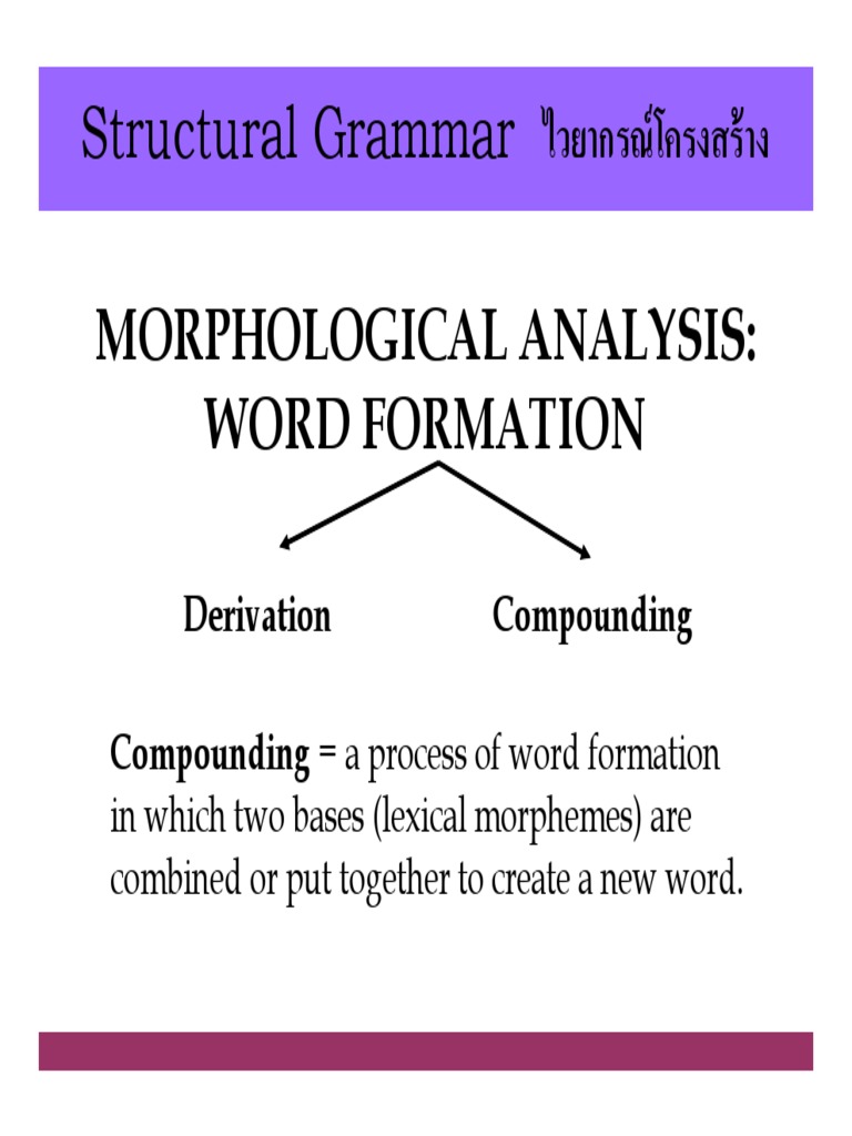Structural Grammar Sep29 PDF | PDF | Morphology (Linguistics) | Word