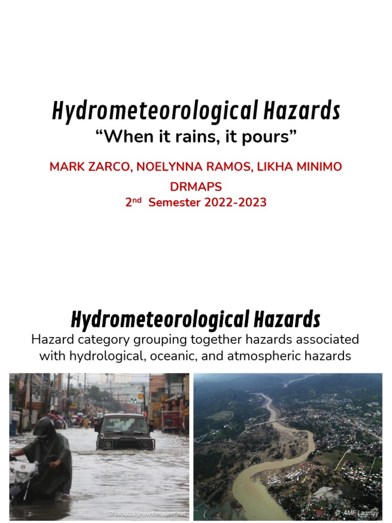 HYDROMETEOROLOGICAL HAZARDS - Lecture 2023 PDF | PDF | Tropical Cyclones | Flood