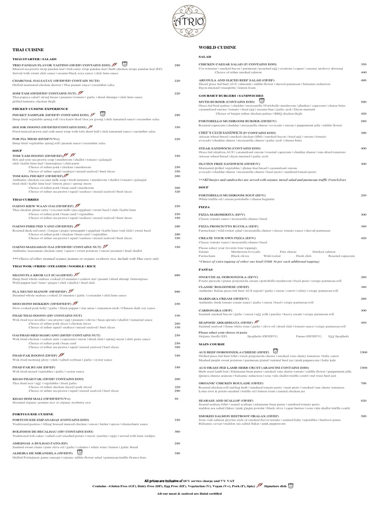 Atrio Menu Movenpick Myth Hotel Patong Phuket Revise1 ALBERTO | PDF ...