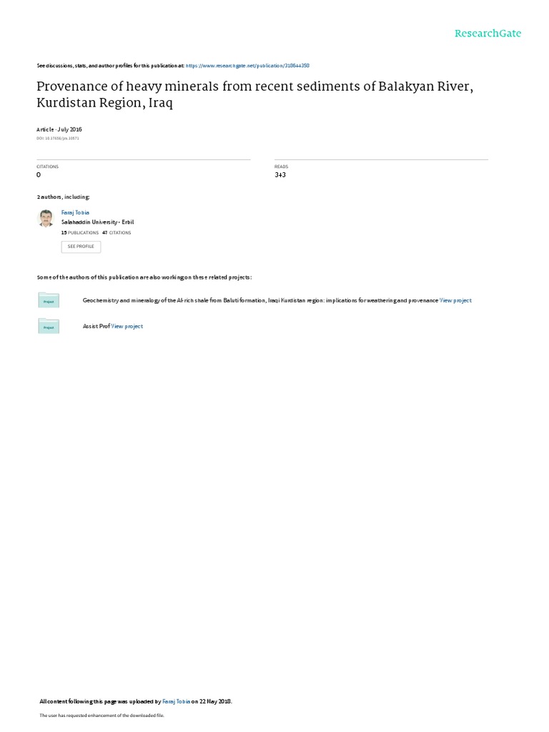 Provenance of Heavy Minerals From Recent Sediments | PDF | Minerals ...