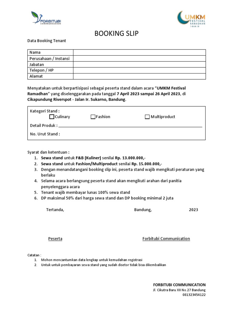 Booking Slip PDF | PDF