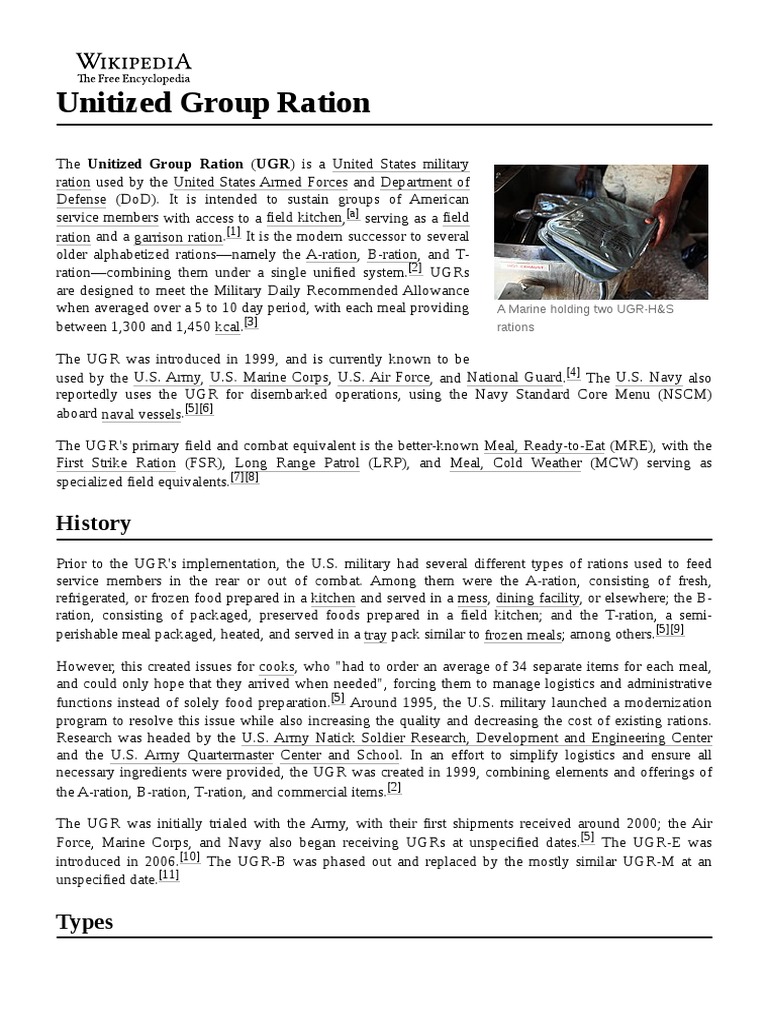 Unitized Group Ration PDF | PDF | Cuisine | Western Cuisine