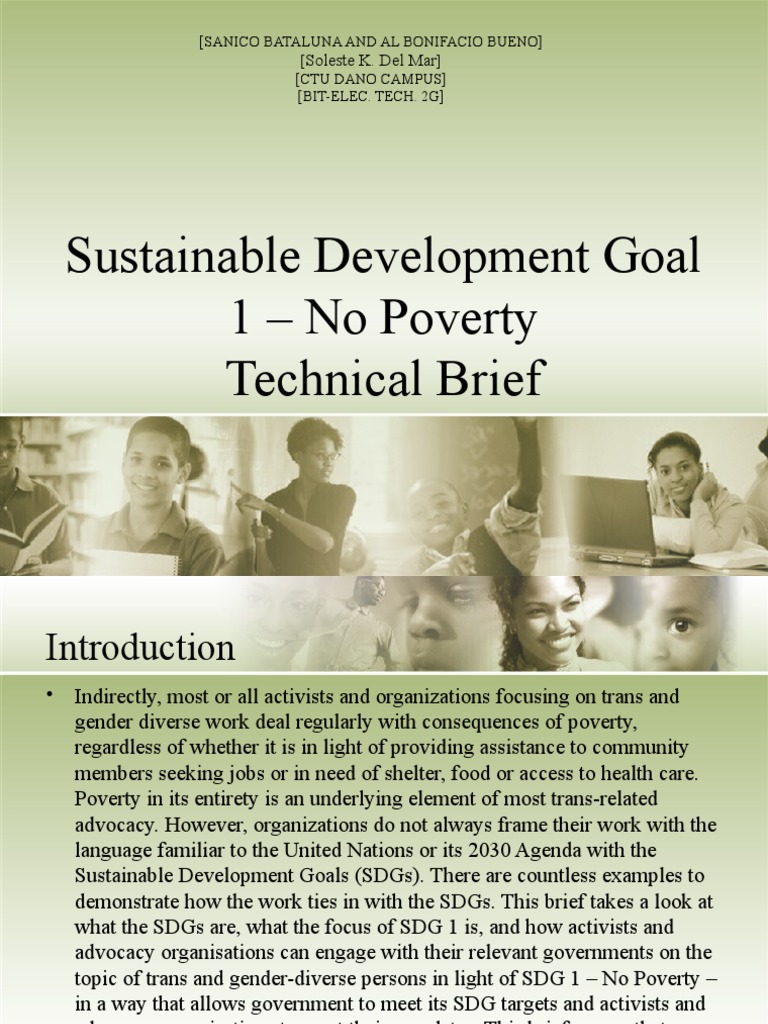 Sustainable Development Goal 1 - No Poverty | PDF | Poverty | Poverty ...