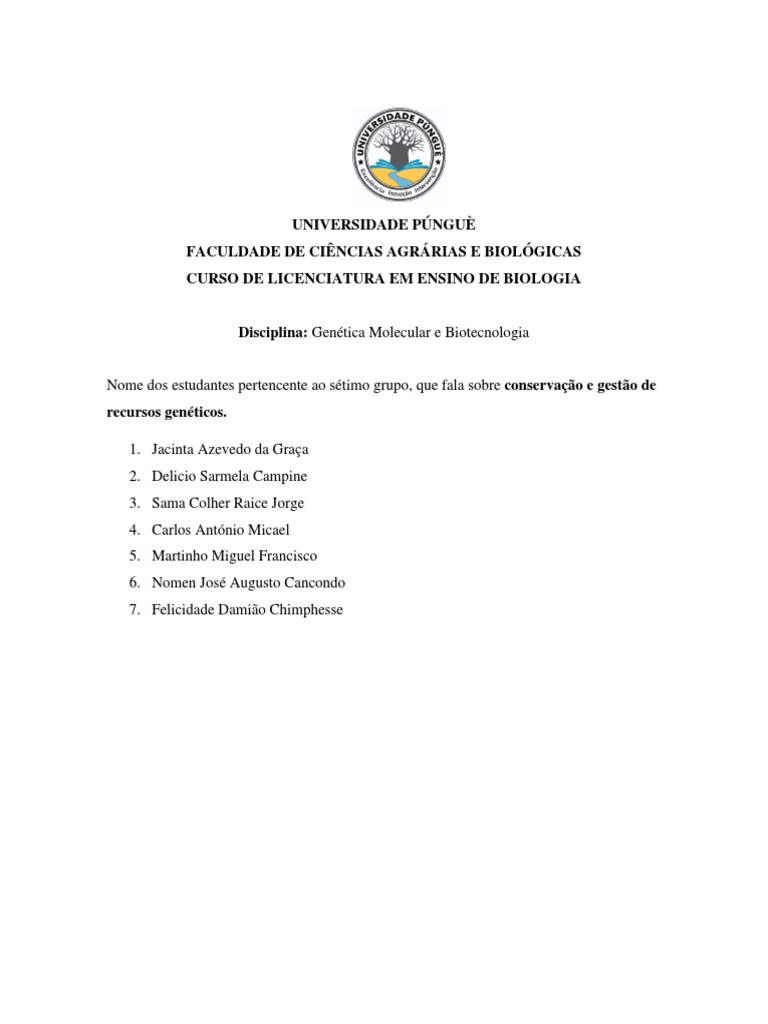 UNIVERSIDADE PÚNGUÈ | PDF