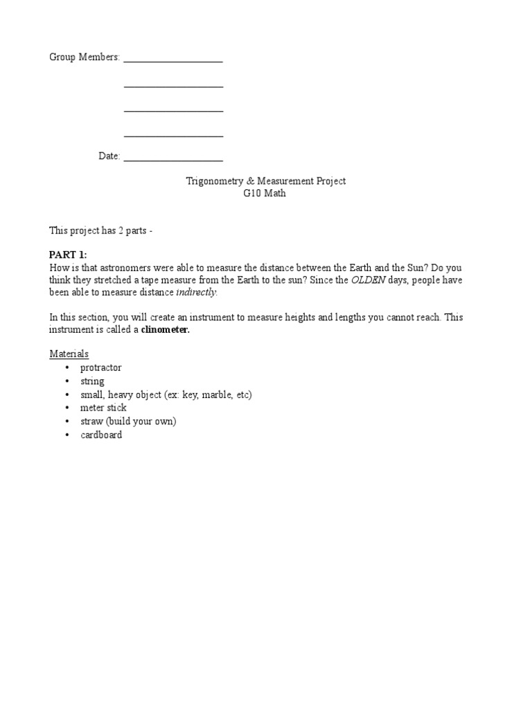 Project 1 - Trig Functions | PDF