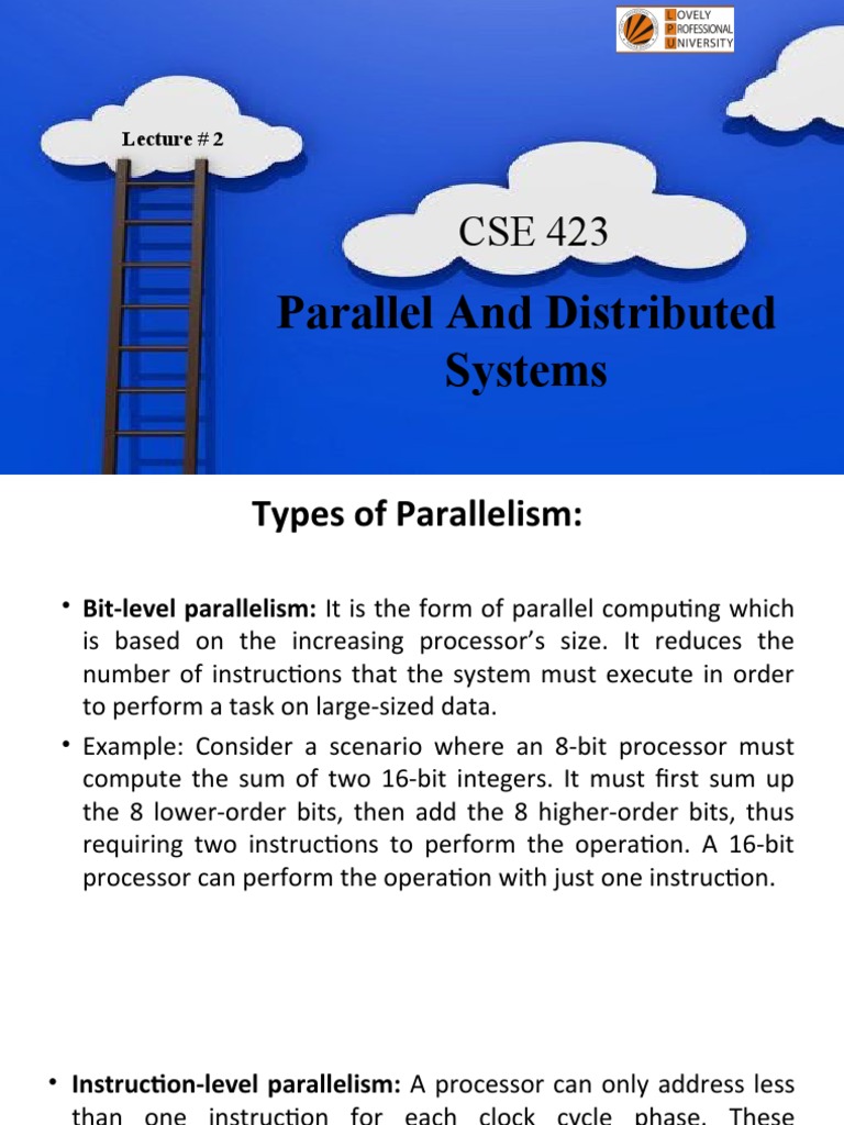 Lecture 2 Distributed And Parallel Computing Cse423 Pdf Cloud Computing Parallel Computing