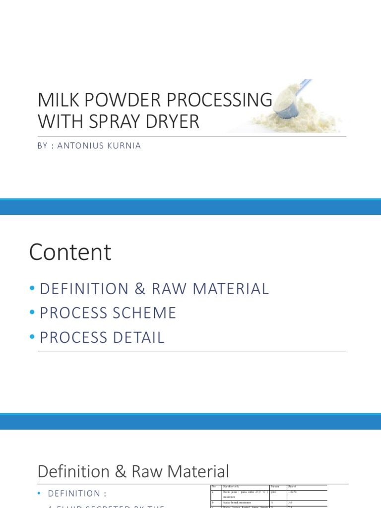 Milk Powder Presentation | PDF | Milk | Temperature