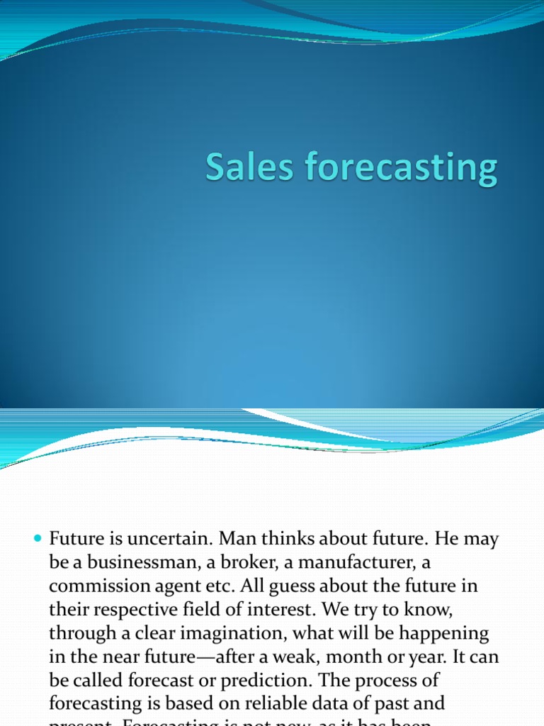 Sales Forecasting Unit 1 PDF | PDF | Forecasting | Business