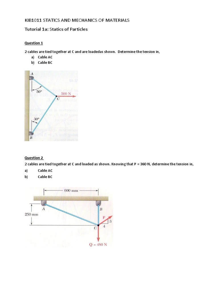 Tutorial 1 Questions | PDF