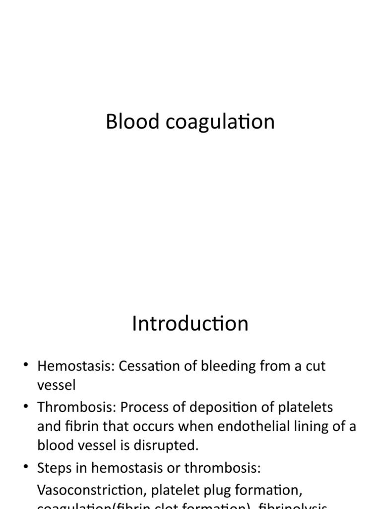 DMLT-Blood Coagulation | PDF