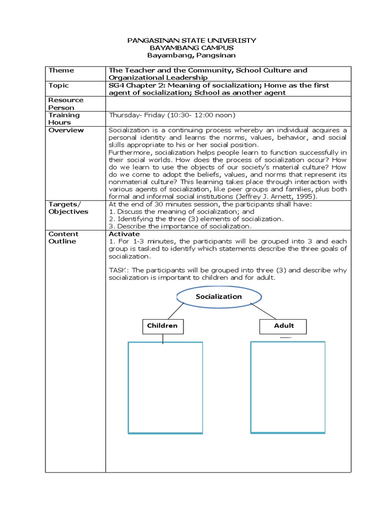 Prof. Ed. 104 SG4 | PDF | Socialization | Psychology