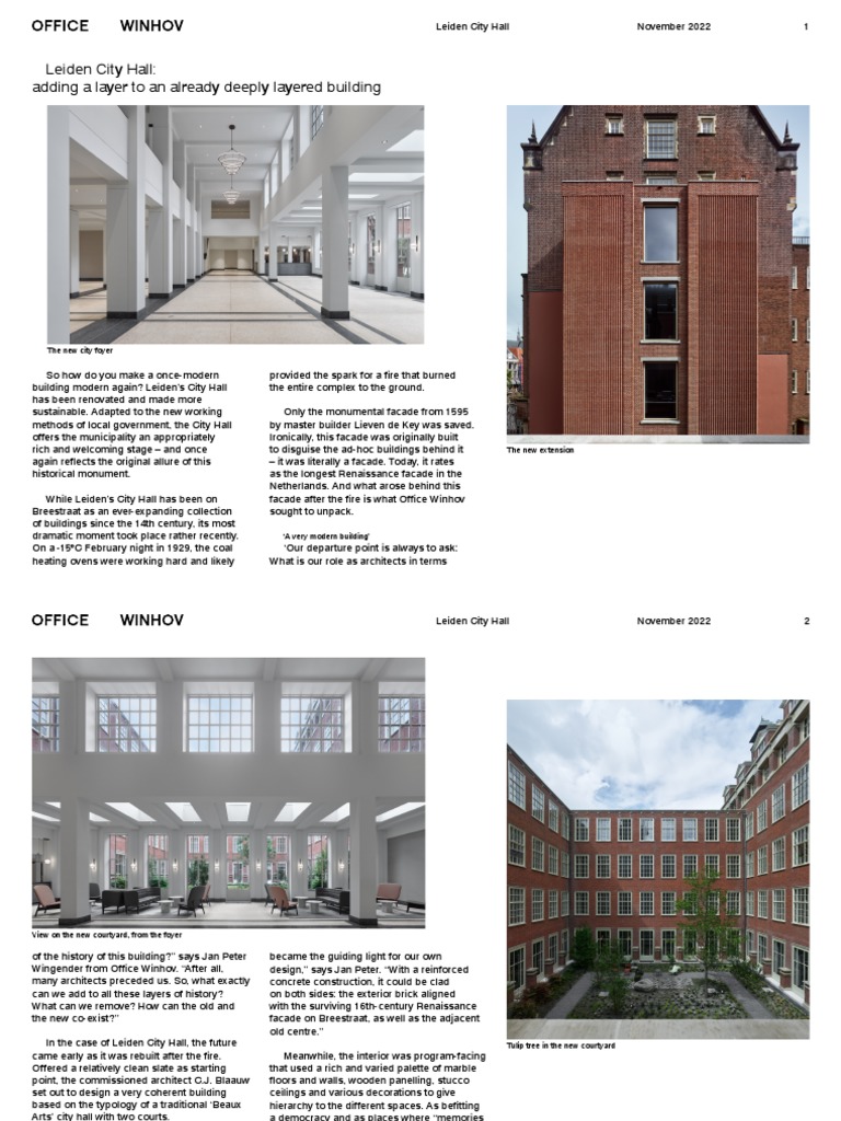 Leiden City Hall Case Study Vol.1 | PDF | Architectural Elements