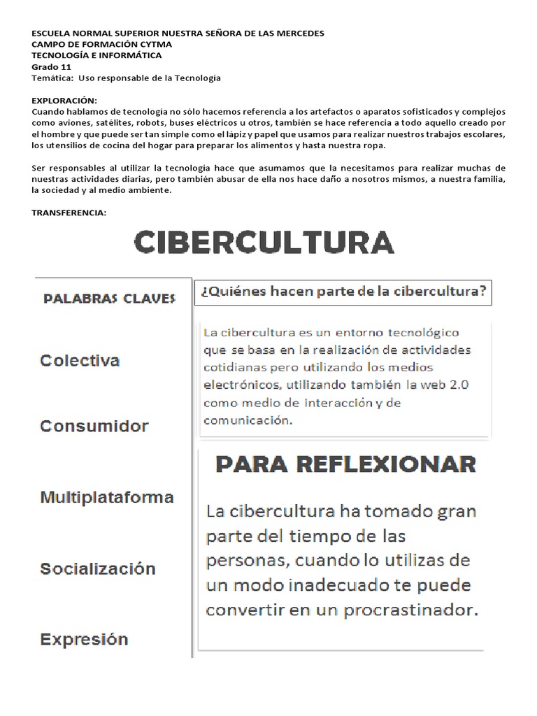 Uso Responsable de Tecnología Grado 11 | PDF