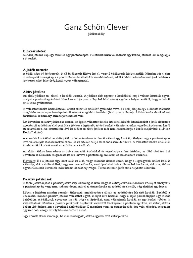 Ganz Schon Clever v1 0 Hun | PDF