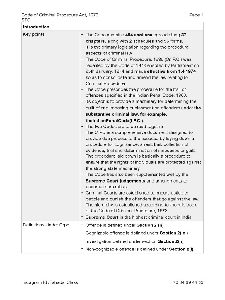 CRPC 1973 STO Complete Volume | PDF | Bail | Magistrate