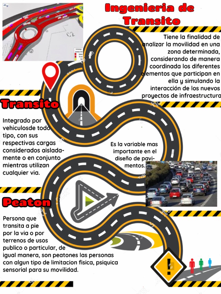 Infografía Ingeniería de Tránsito | PDF | Peatonal | Transporte