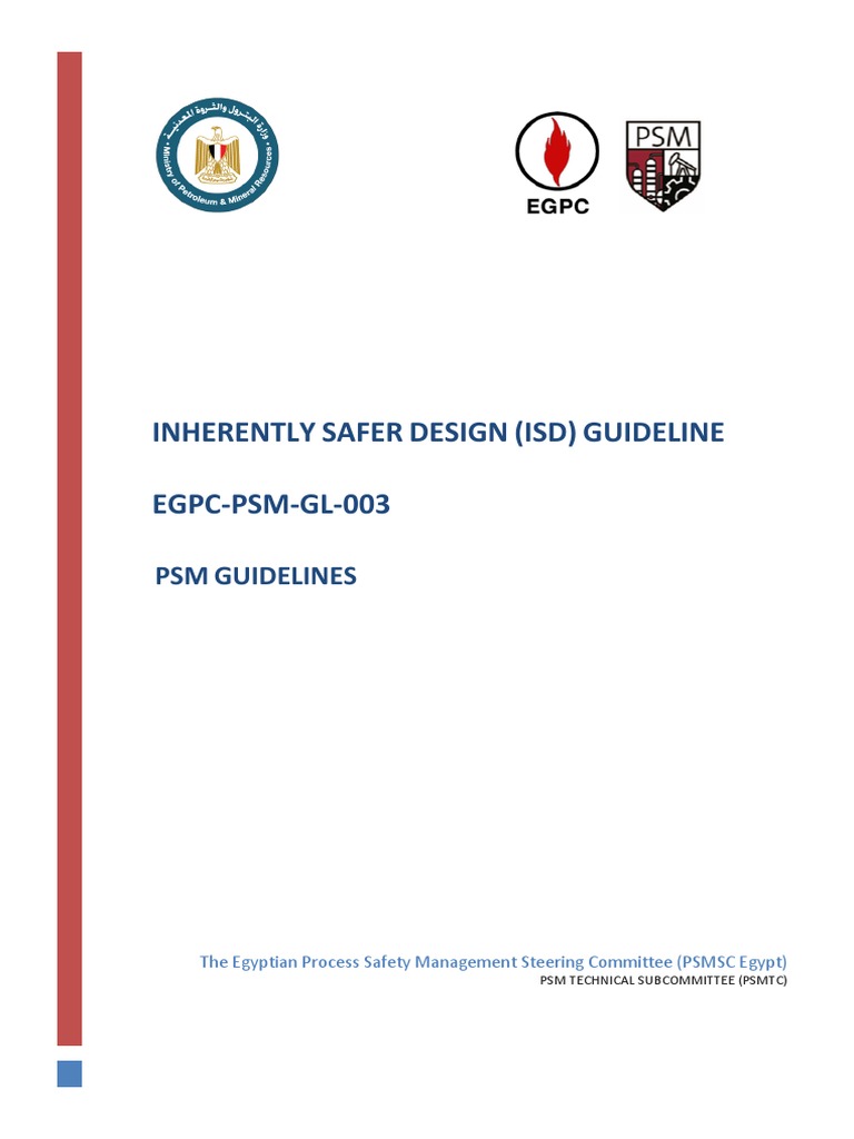 EGPC PSM GL 003 Inherently Safer Design ISD Guideline PDF | PDF | Risk ...
