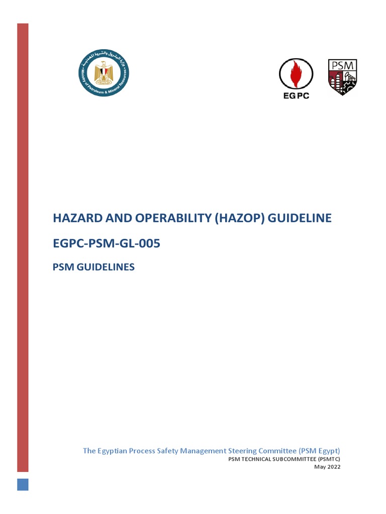 EGPC PSM GL 005 HAZOP Guideline | PDF | Risk | Safety