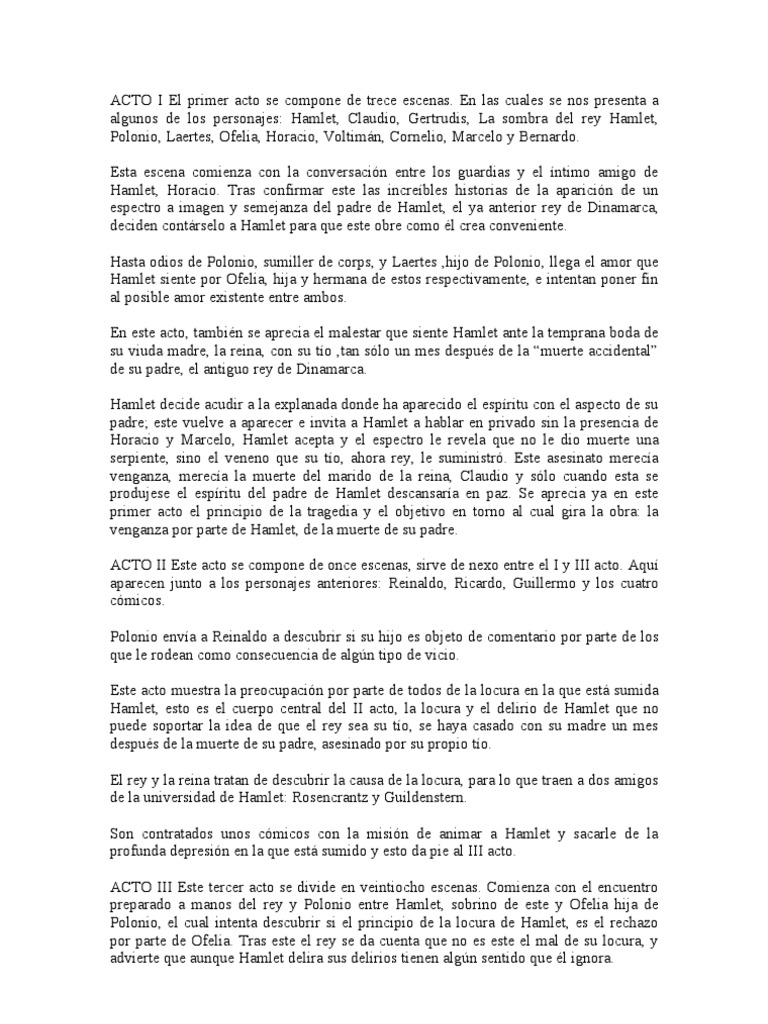 ACTO IEl Primer Acto Se Compone de Trece Escenas | PDF | Tragedias de ...
