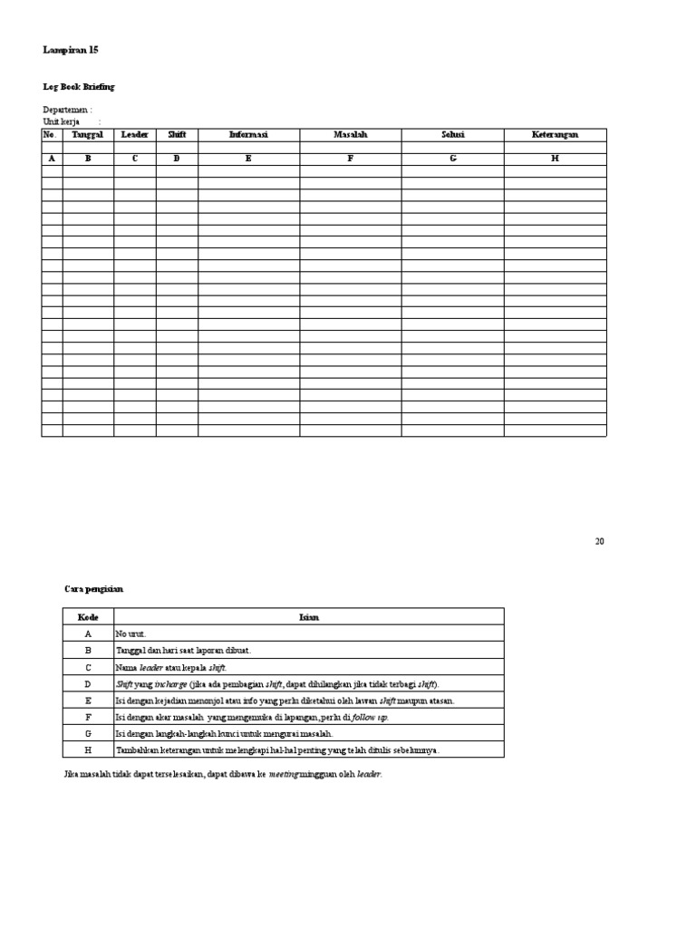 Log Book Briefing | PDF