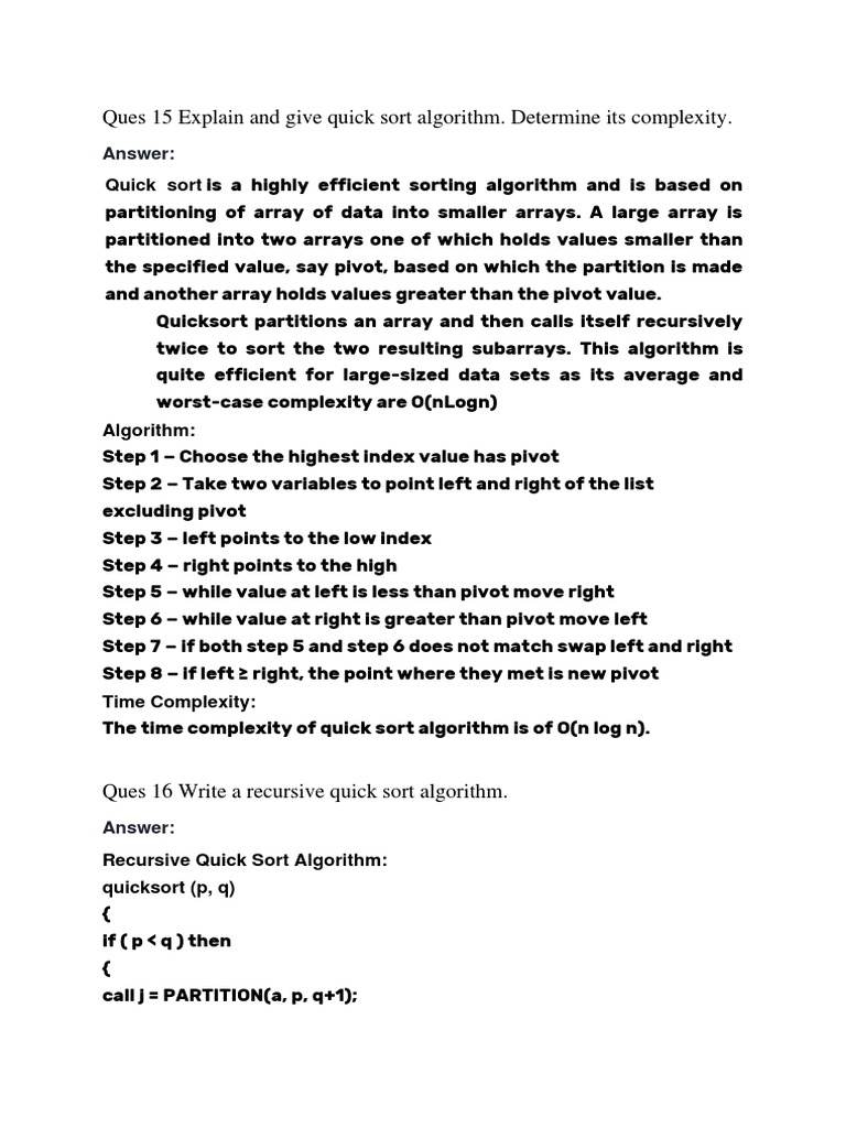 Data Structure Unit 3 Important Questions | PDF | Theoretical Computer Science | Algorithms And ...